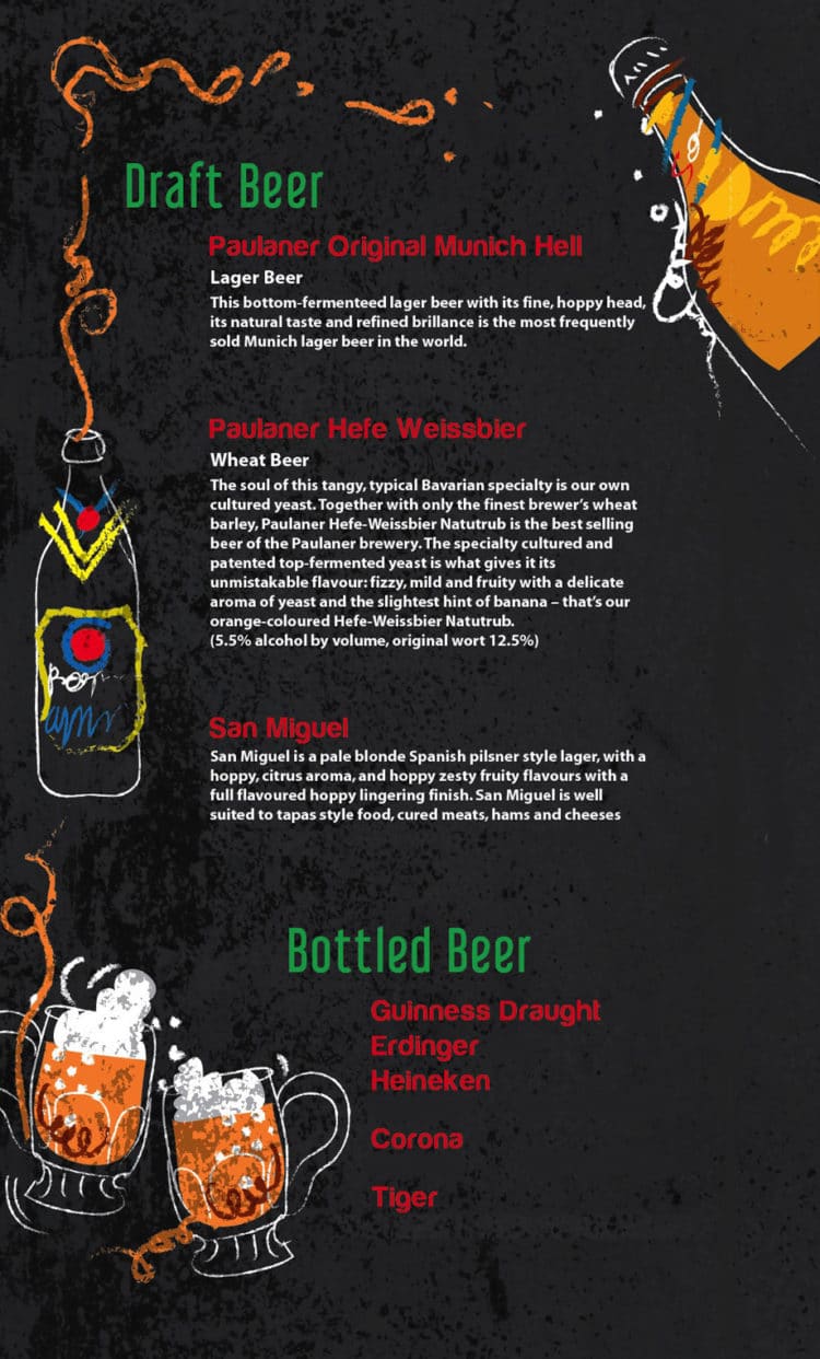 Food and Drinks Menu at Der Biergarten - ALL ABOUT CITY - SINGAPORE