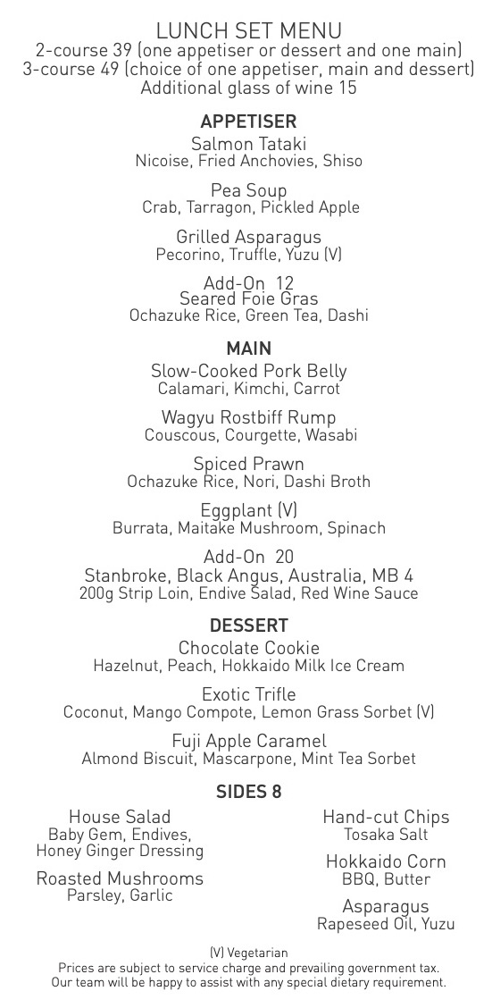 LUNCH SET MENU - ALL ABOUT CITY - SINGAPORE