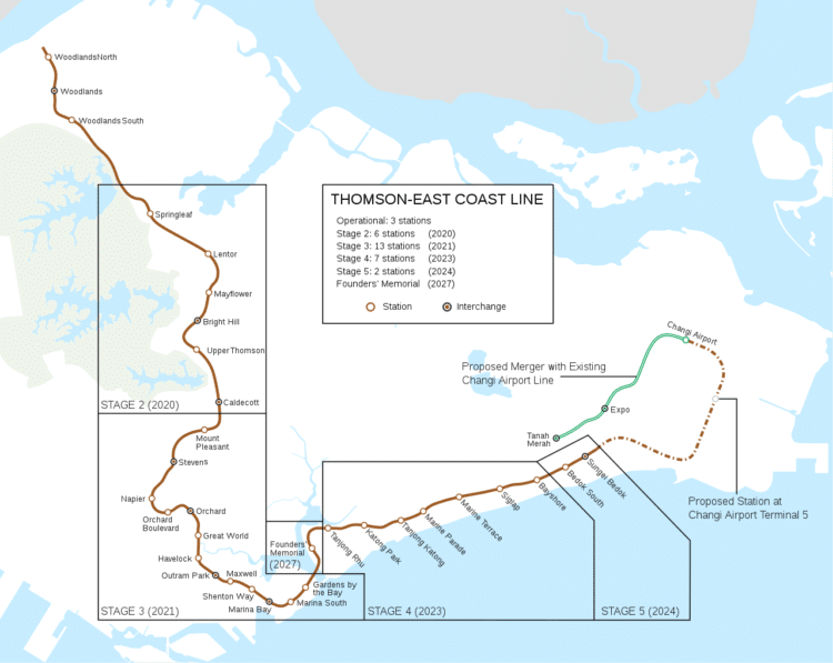 Thomson East Coast MRT line map - ALL ABOUT CITY - SINGAPORE
